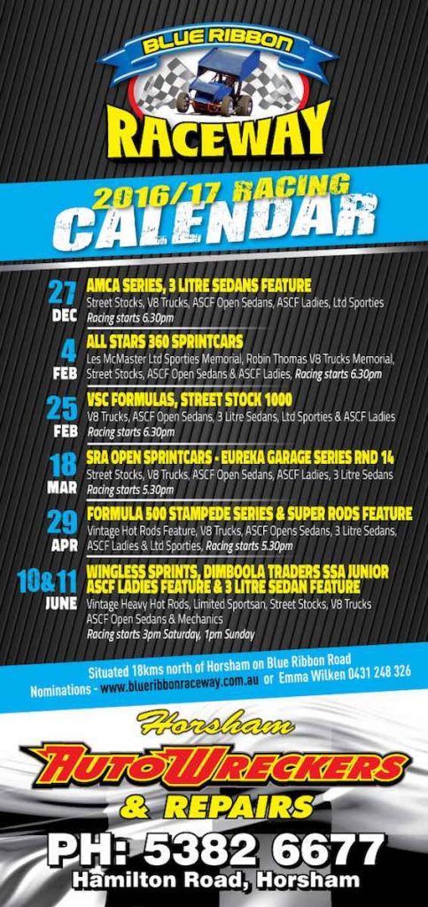 Calendar - Blue Ribbon Raceway