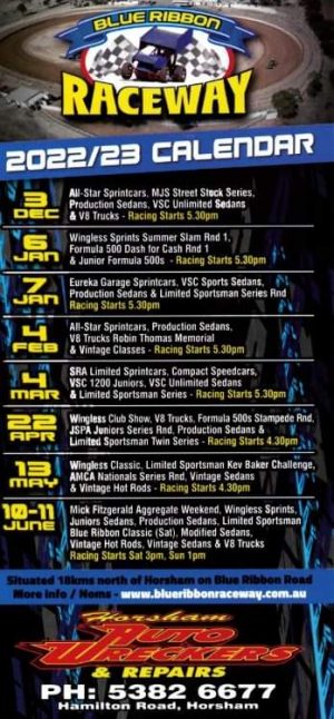 Calendar - Blue Ribbon Raceway